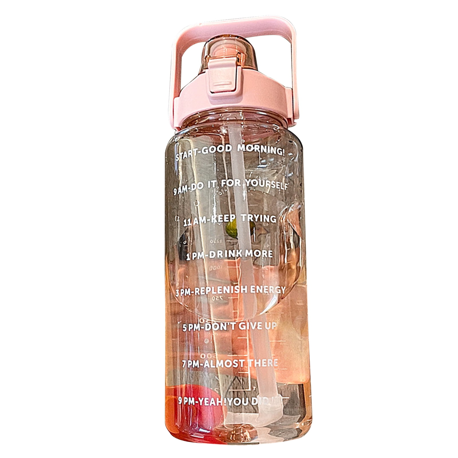 2000ml Water Bottle with Times to Drink and Straw,Ensure You Drink ...