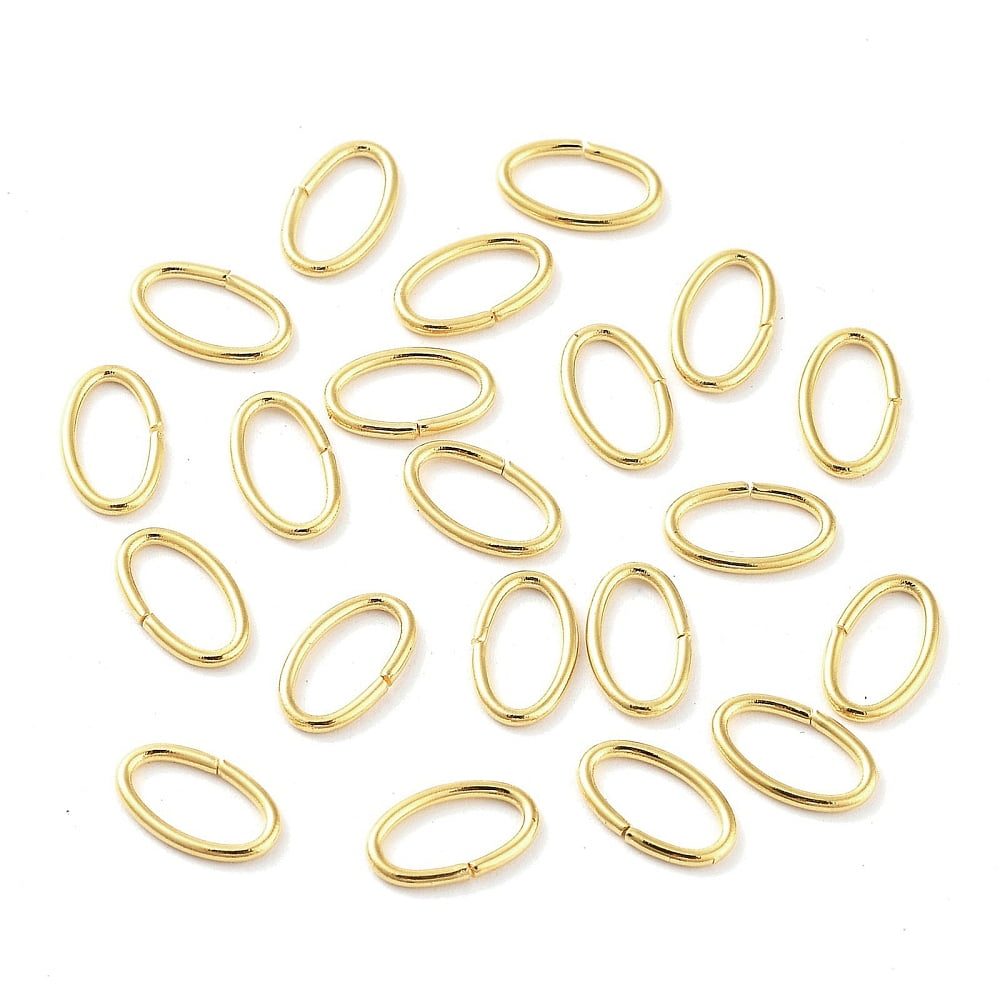 2000pcs 304 Stainless Steel Jump Rings Closed Jump Rings Oval golden ...