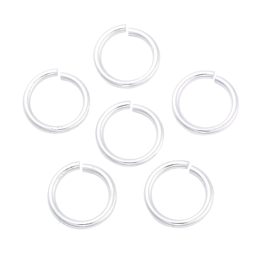 2000pcs Aluminum Open Jump Rings Round Ring Silver 15x2mm Inner ...