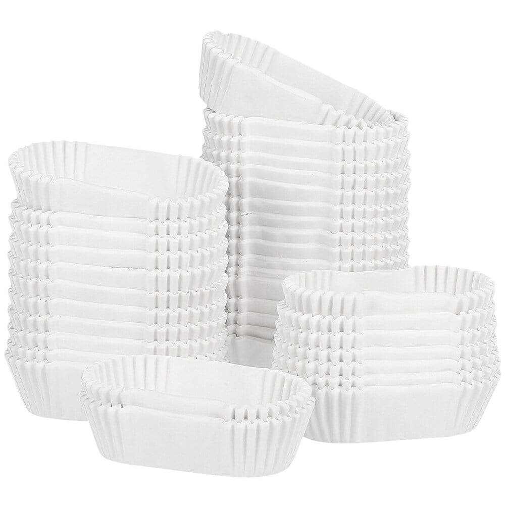 GARVALON Loaf Bread Baking Cups White 2000Pcs 3.0X1.6X1.0In For Baby ...