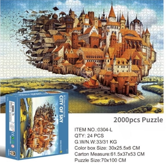 2000pcs Paper City of Sky Puzzle High Difficulty Large-scale Landscape ...