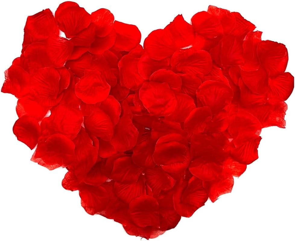 2000pcs Red Silk Rose Petals Artificial Flower Petals Fake Rose Petals ...