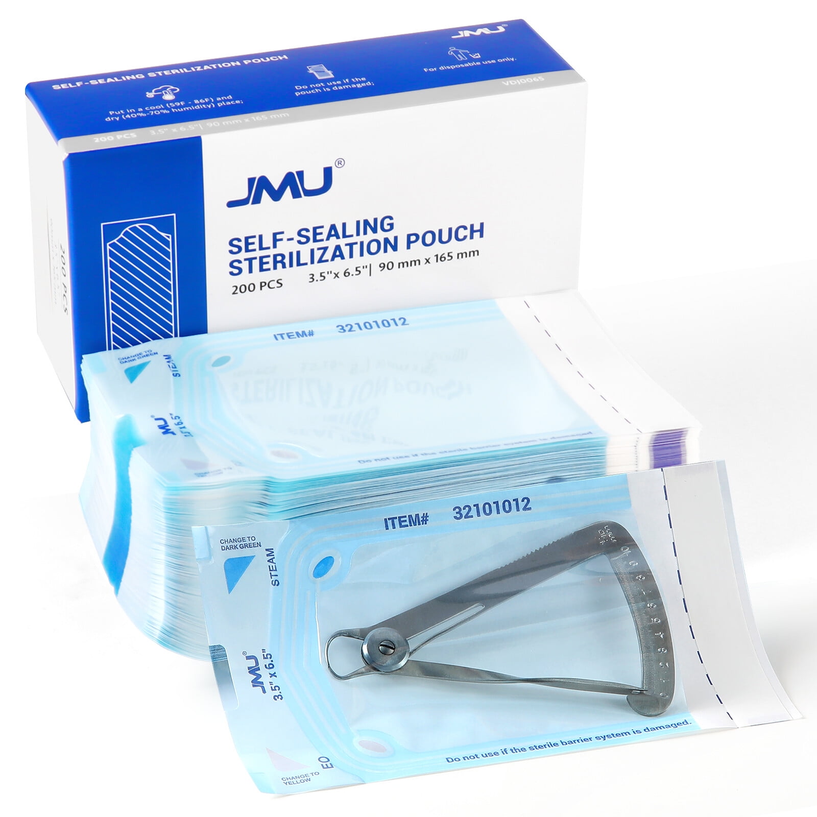 2000pcs Self-Sealing Sterilization Autoclave Pouch 3.5x6.5" Blue ...