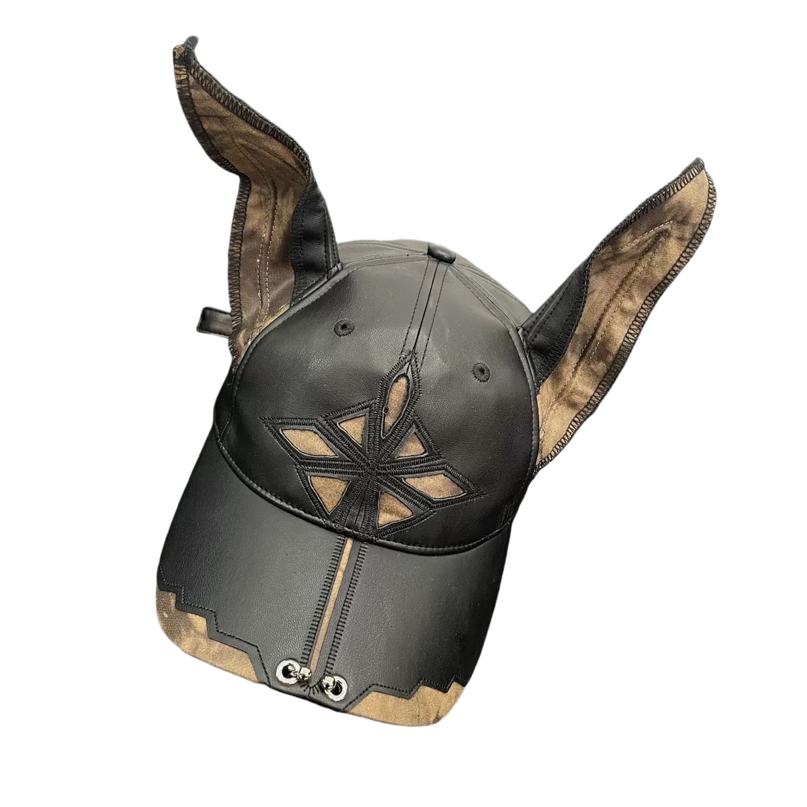 2000s Dog Ear PU Hat for Adults Punk Octagonal Hat Casquettes Hat ...