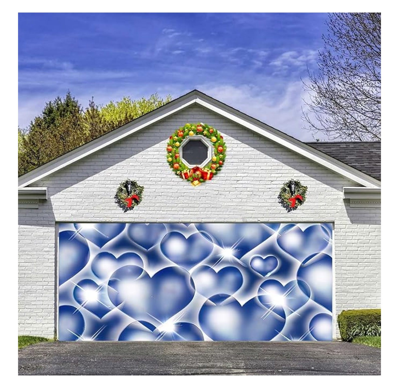 2000s Garage Door Backdrop 8 x 4 ft, Valentines Blue Early 2000s Love ...