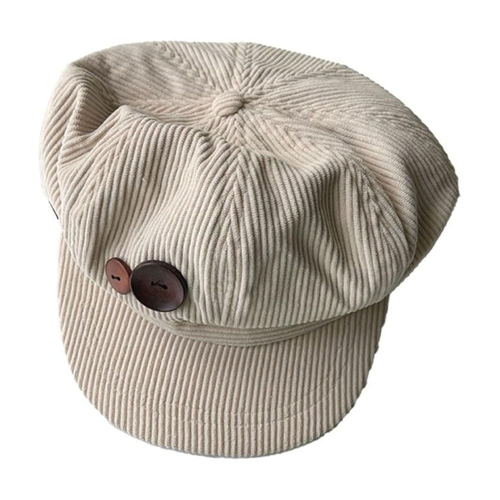 2000s Hat, Womens Button Baker Boy Hats Y2k Vintage Corduroy Newsboy Hat Whimsy Twee Shoujo ...