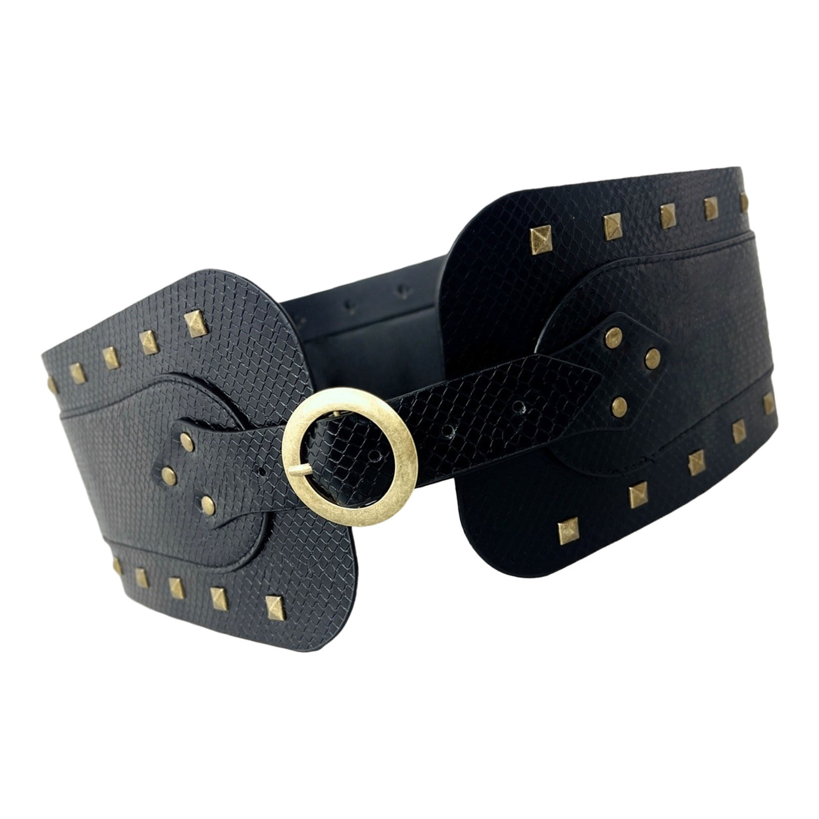 2000s Subcultural Rivets Studded Corset for Women Youth Punk Wide Belt ...