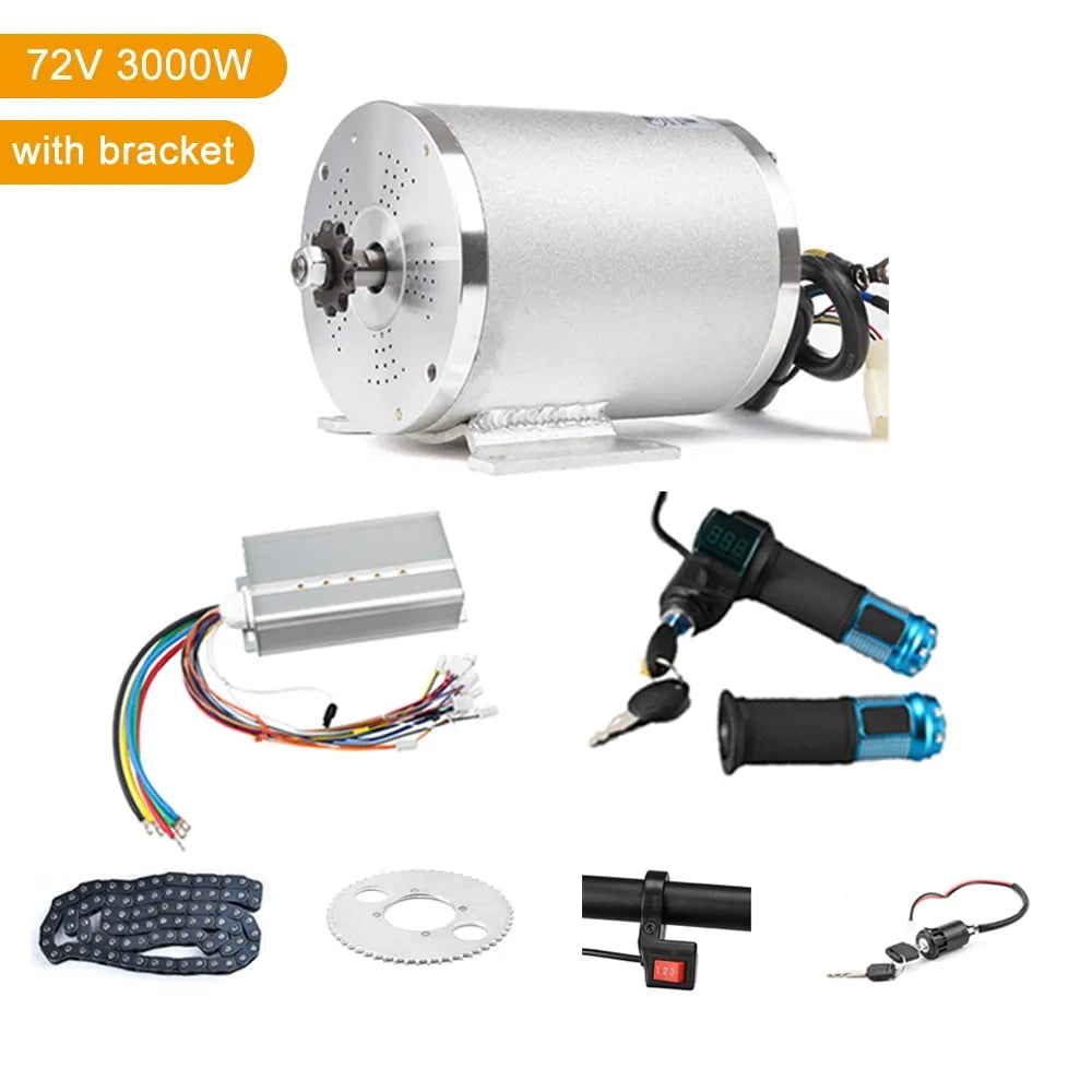 2000w Electric Motor 72V 3000W Brushless Motor Controller 48V - 72V 50A Reverse Twist Throttle ...