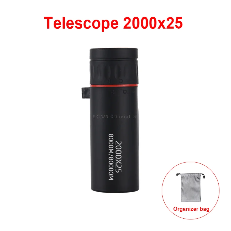 2000x25 HD Monocular Telescope Mini Portable Mobile Phone Telescope ...