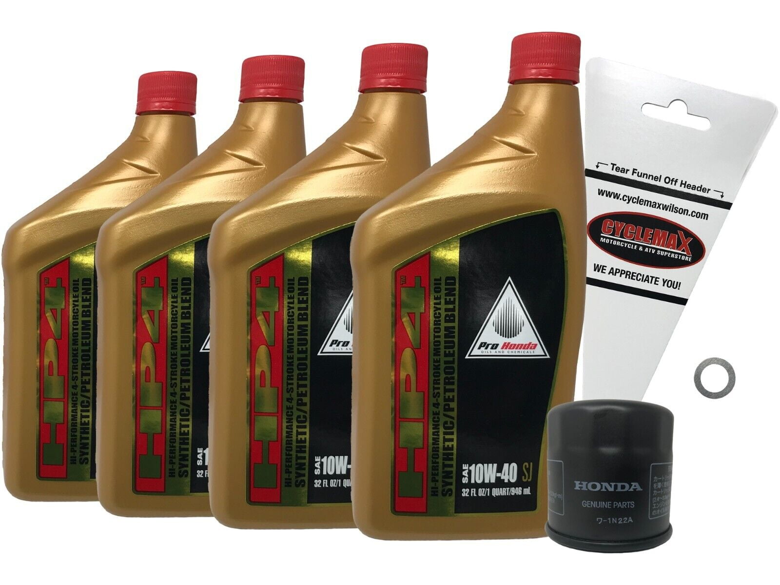 2001-2017 Honda GL 1800 Goldwing OEM HP4 Semi Synthetic Oil Change Kit - Walmart.com