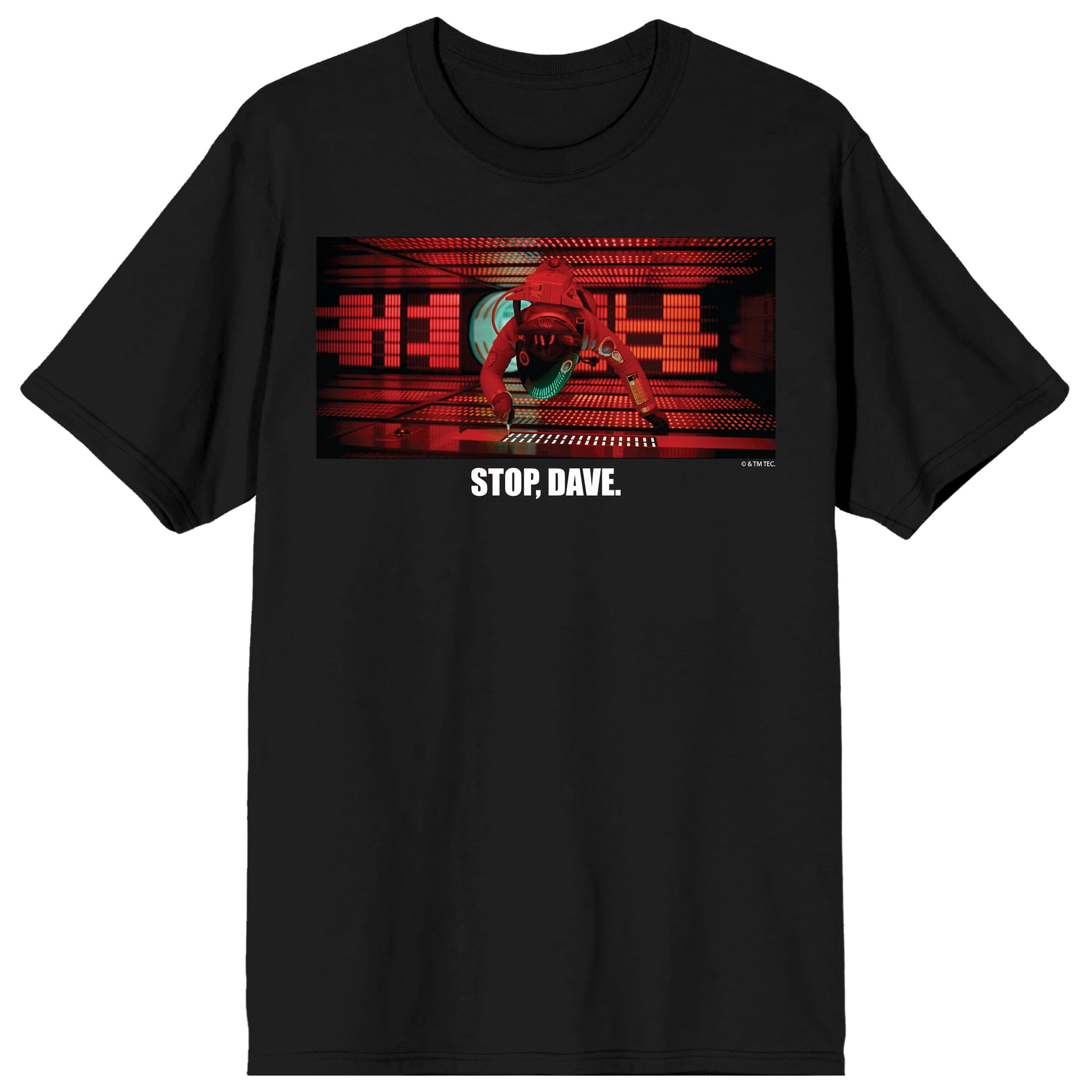 2001 A Space Odyssey Stop Dave Meme Crew Neck Short Sleeve Men's Black ...