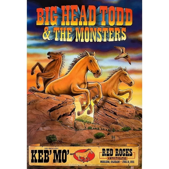 2001 BIG HEAD TODD AND THE MONSTERS CONCERT POSTER WALL ART PRINT IN 24 ...