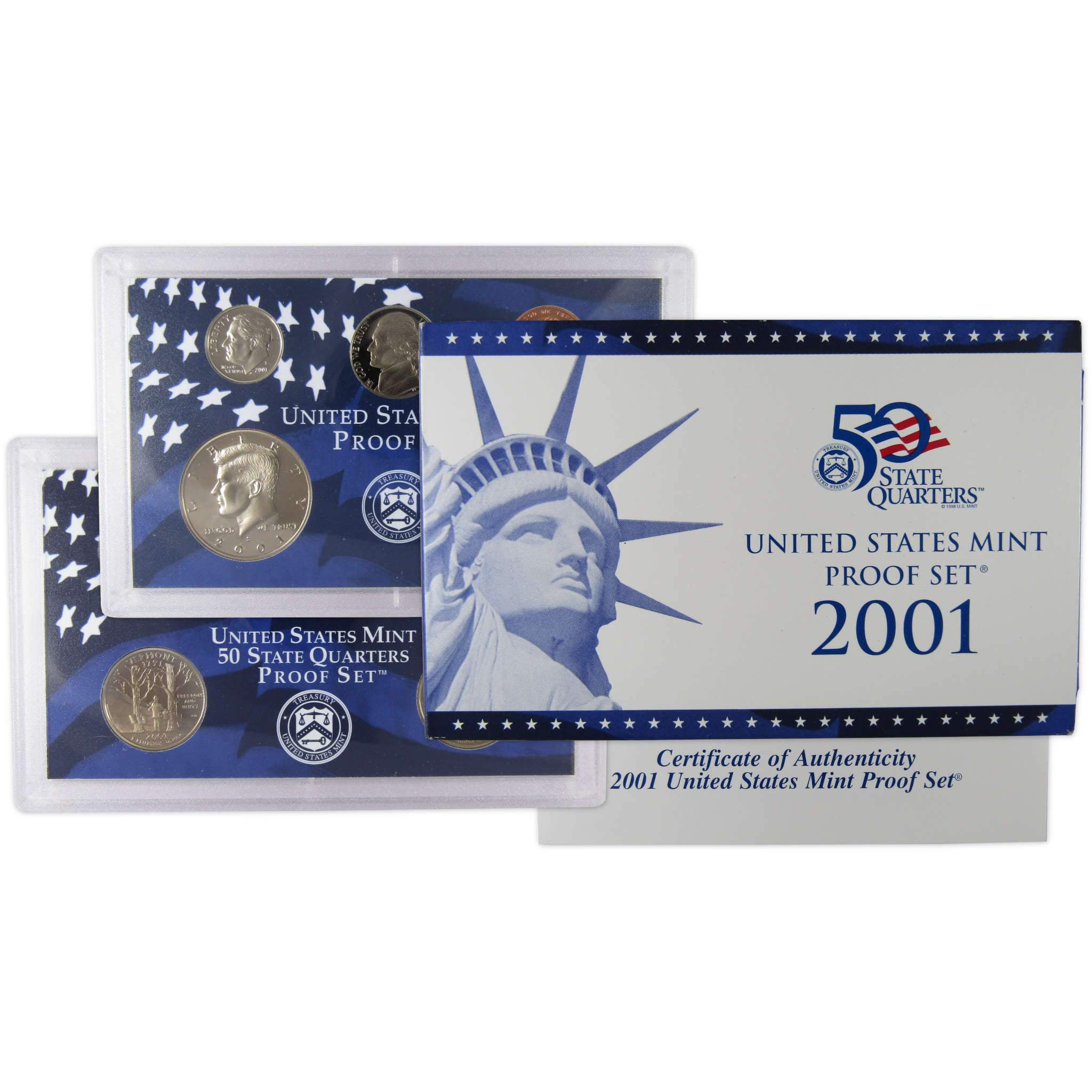 2001 Clad Proof Set U.S. Mint Original Government Packaging OGP COA ...