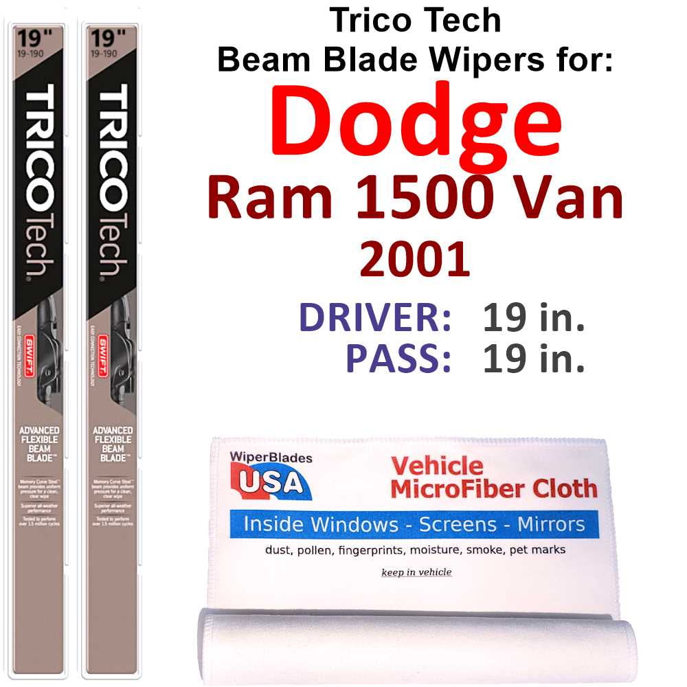 2001 Dodge Ram 1500 Van Beam Blade Wipers (Set of 2) - Walmart.com