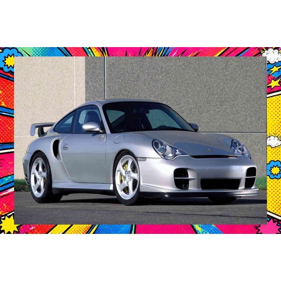 2001 Porsche 911 GT2 - Pop Art Edition | 12x18 Inch Laminated Poster ...