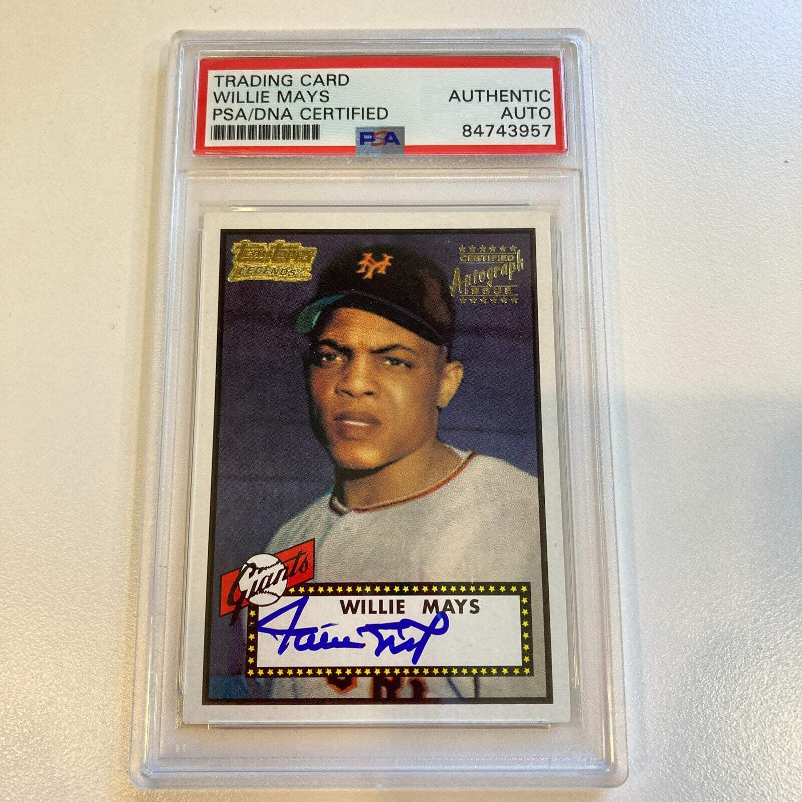 2001 Topps Team 1952 Topps Willie Mays Signed RC Baseball Card PSA DNA ...