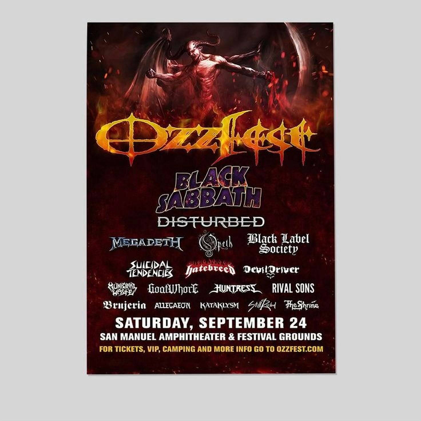 2002 BLACK SABBATH CONCERT POSTER PRINT WALL ART THE OZZFEST CONCERT ...
