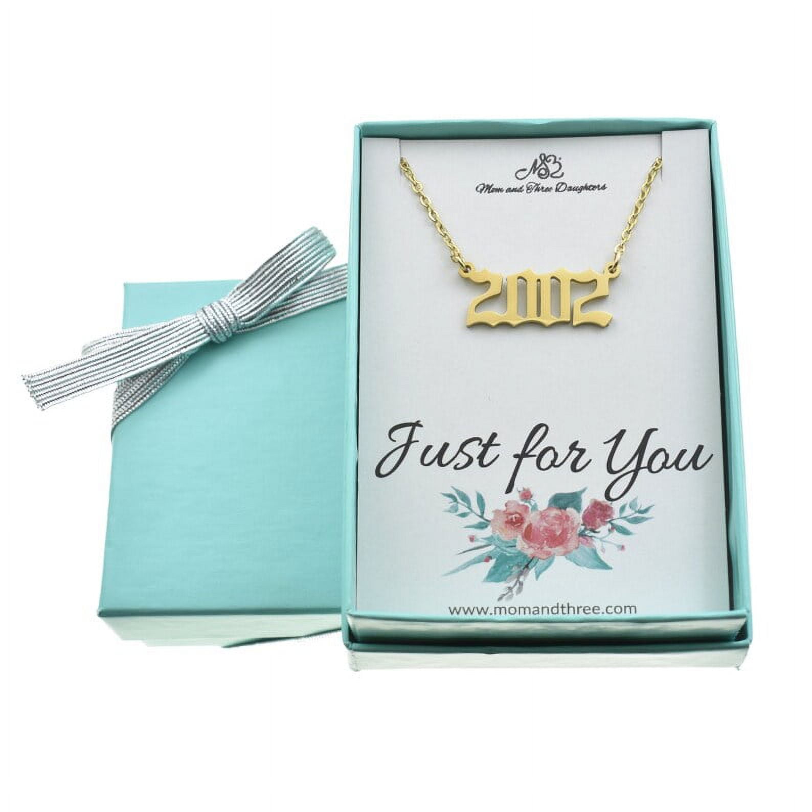 2002 Necklace in Gold Toned Stainless Steel. Birthday Gifts for Her ...