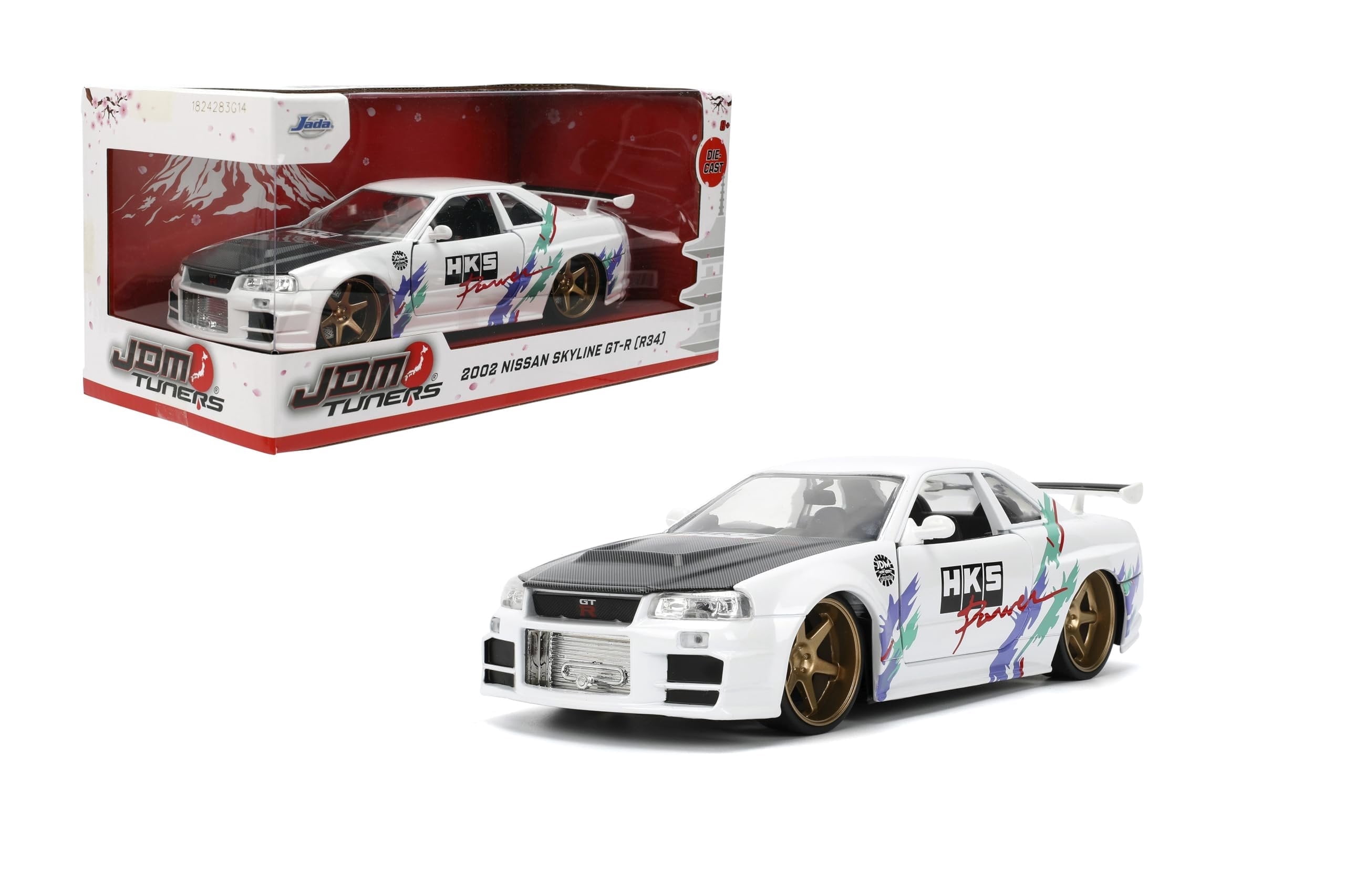 Jada Toys JDM Tuners 1:24 Die-Cast 2002 Nissan Skyline GT-R (R34 ...