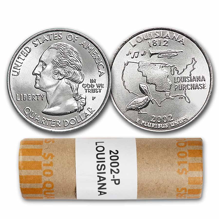 2002-P Louisiana Statehood Quarter 40-Coin Roll BU - Walmart.com