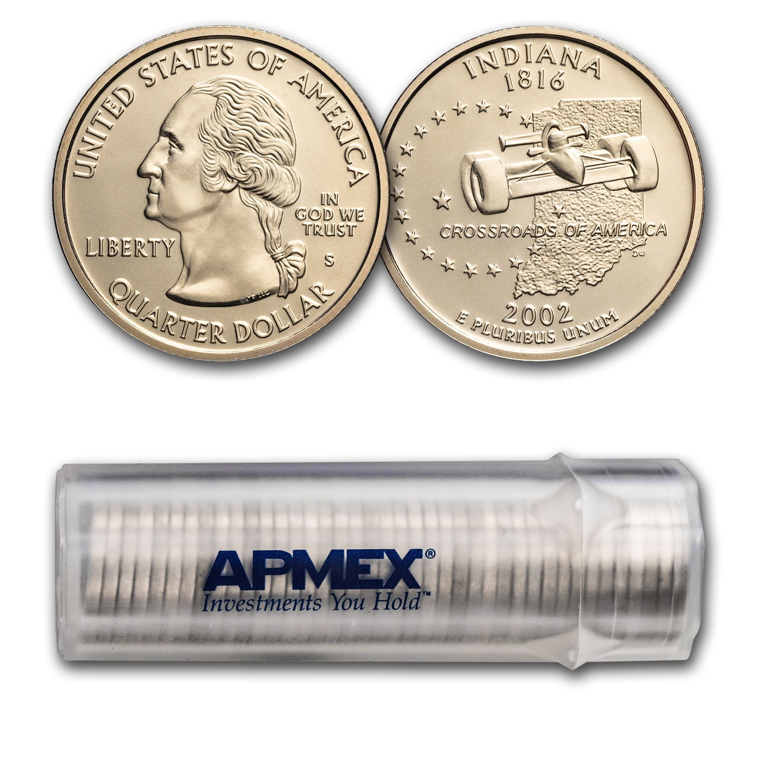 2002-S Indiana Statehood Quarter 40-Coin Roll Proof - Walmart.com
