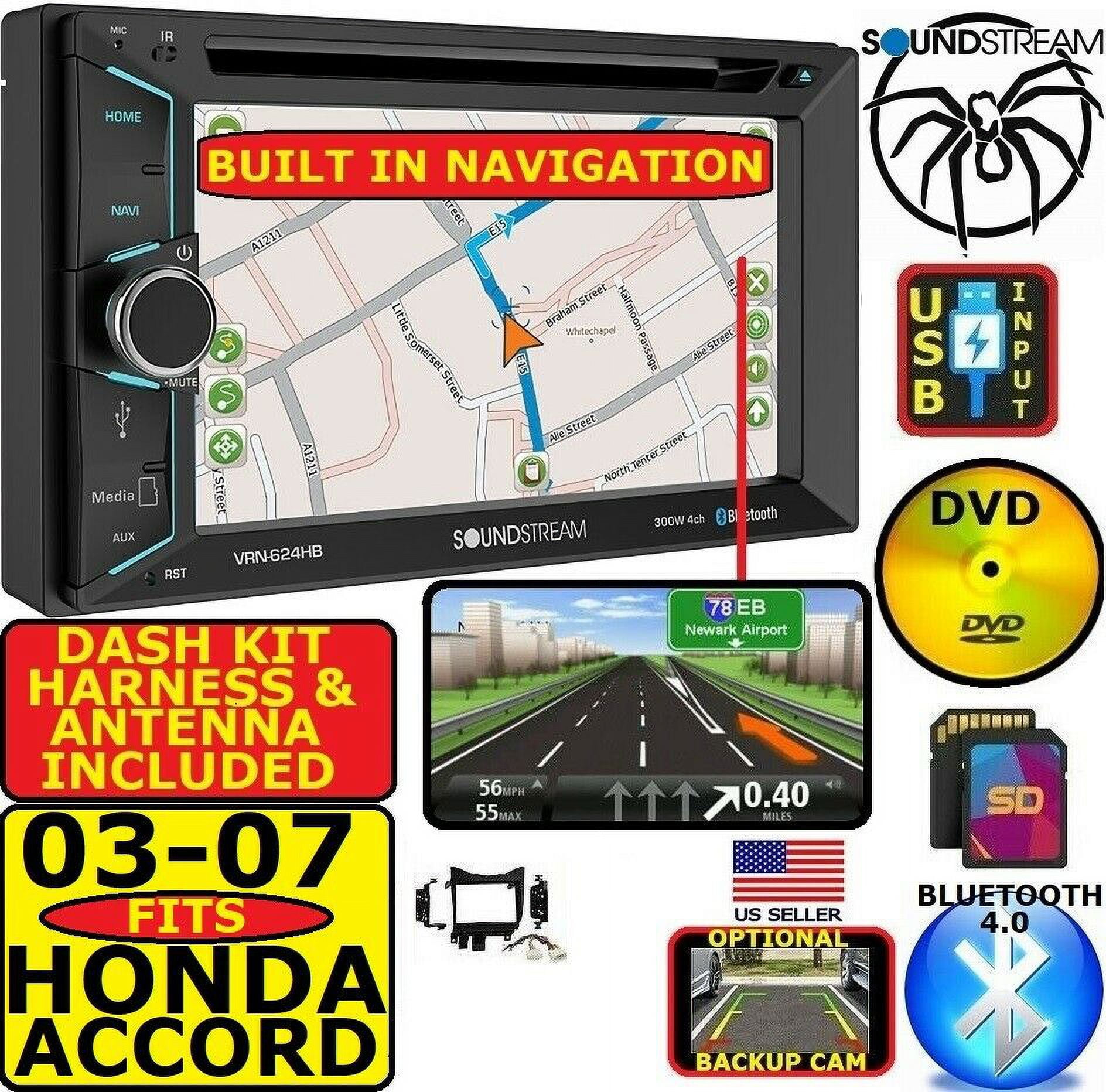 2003-07 HONDA ACCORD AM/FM CD/DVD GPS NAVIGATION SYSTEM BLUETOOTH USB ...