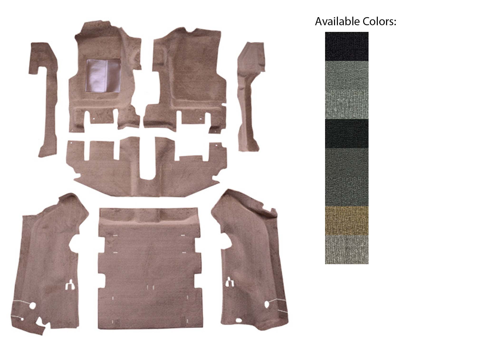 2003 2006 Jeep Wrangler Long Console with Rocker Panels 879A Dark Slate Cutpile Carpet Kit Walmart