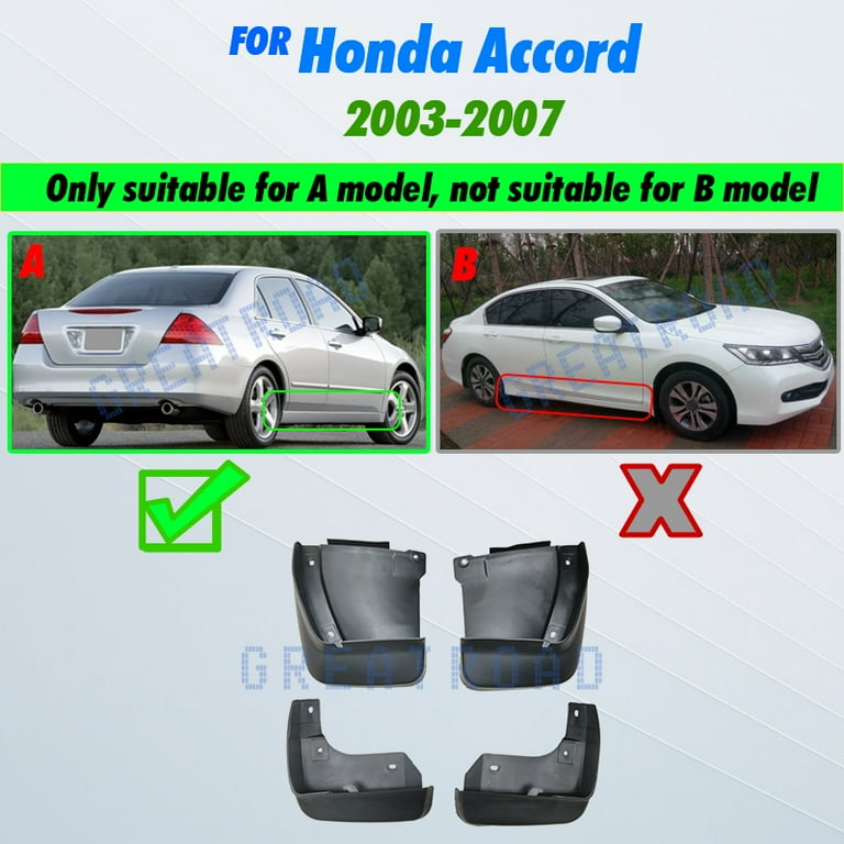 2003 2007 4Pcs Black Splash Guards Mud Flaps Fender for Honda Accord Sedan 2003 2004 2005 2006 2007