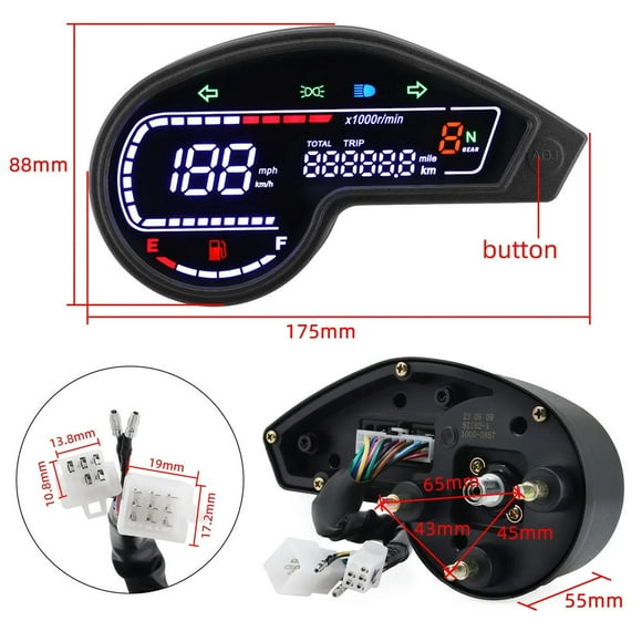 Motorcycle Speedometers in Motorcycle Instruments & Gauges - Walmart.com