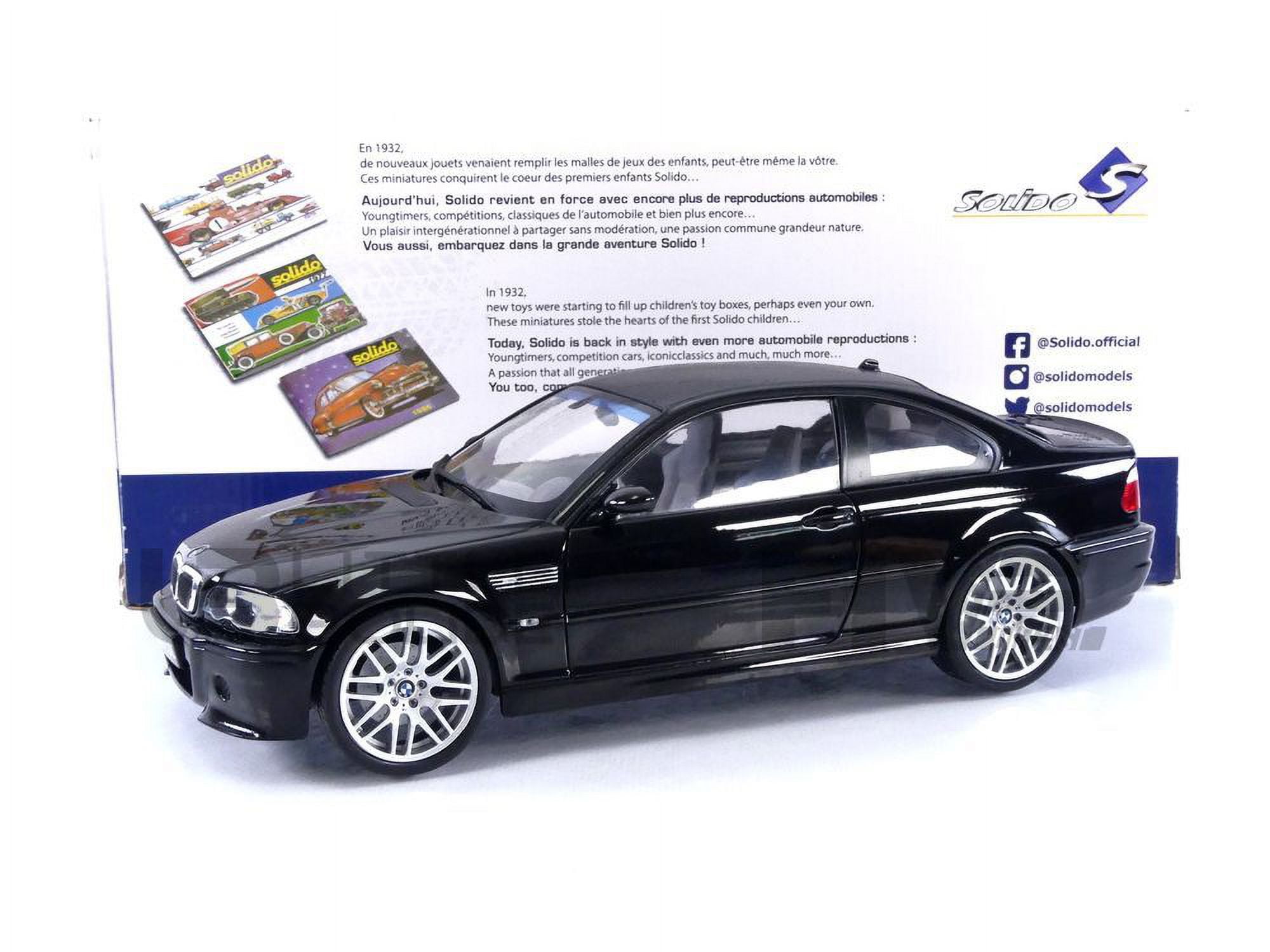 2003 BMW E46 CSL Black 1/18 Diecast Model Car by Solido - Walmart.com