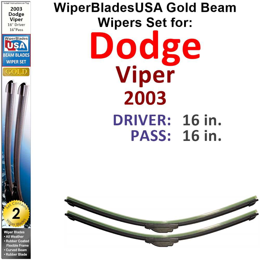 2003 Dodge Viper Beam Wiper Blades Wipers WBUSA (Set of 2) - Walmart.com