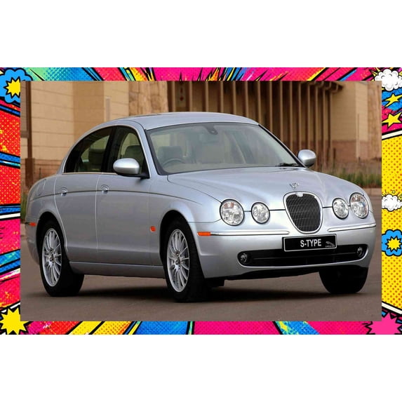 2003 Jaguar S-Type ZA - Pop Art Edition | 12x18 Inch Laminated Poster ...