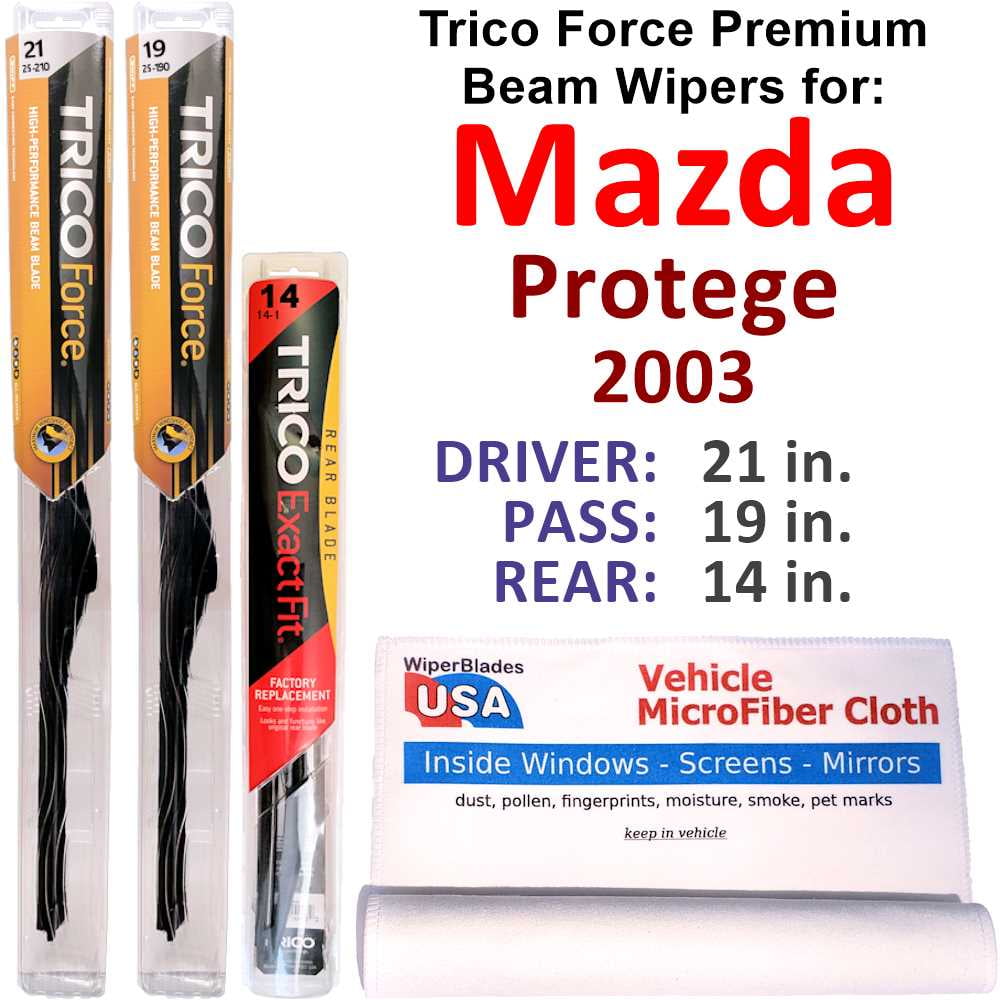 2003 Mazda Protege Performance Beam Wipers (Set of 3) w/Rear Wiper ...