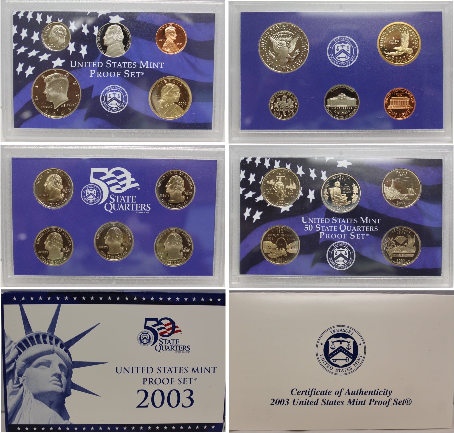 2003 Proof Set - U.S. Mint 10-Coin Clad Set - Includes State Quarters ...