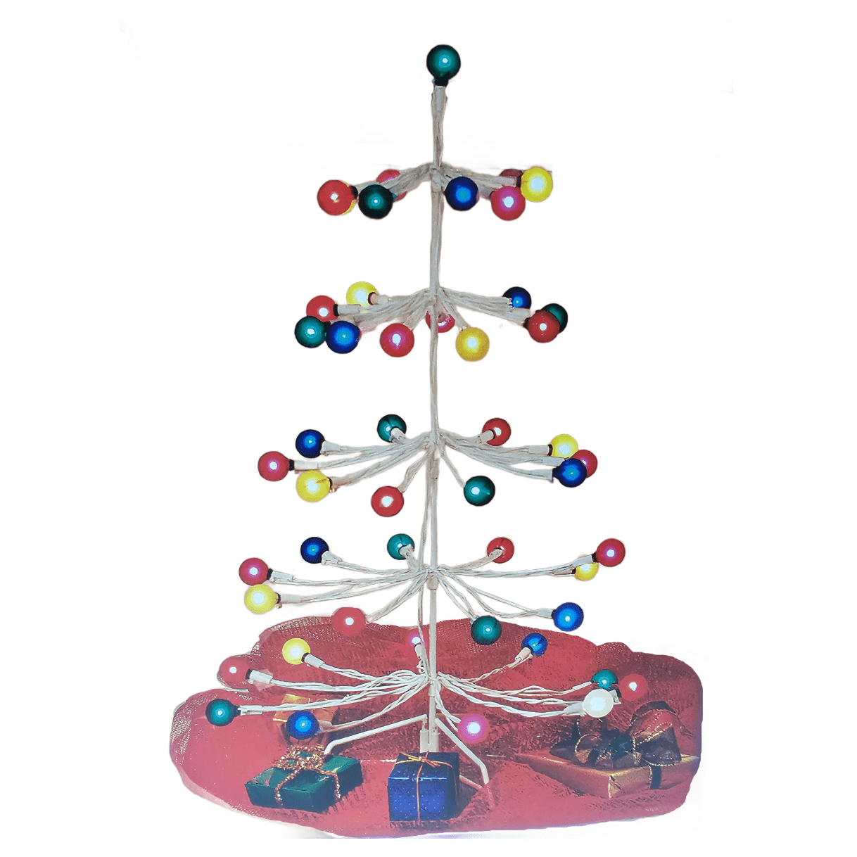2003 Roman Lights 50 Light Gumball Tree White Metal 2 Foot - Walmart.com