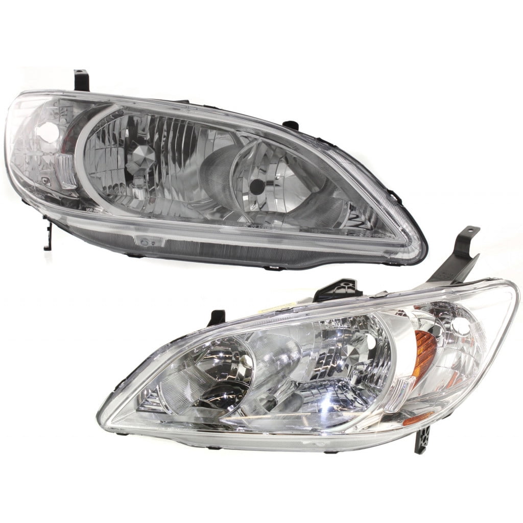 For 2004 2005 Honda Civic Pair Headlights Driver and Passenger Side ...