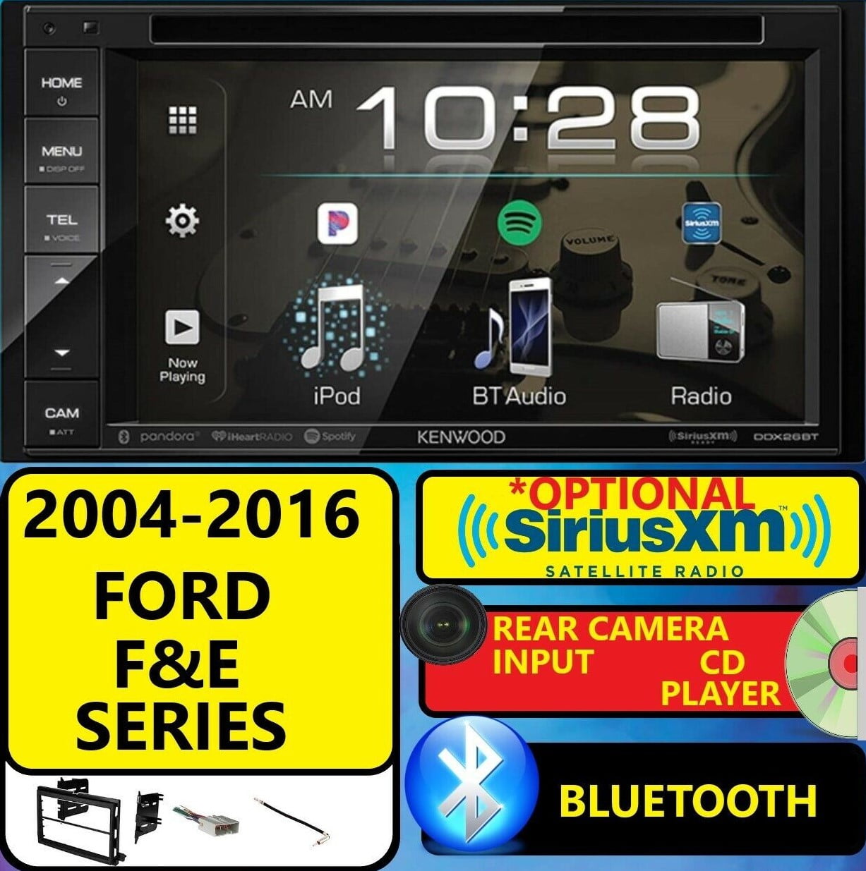 2004-2016 FORD F & E SERIES CD/DVD BLUETOOTH USB OPT. SIRIUSXM CAR ...