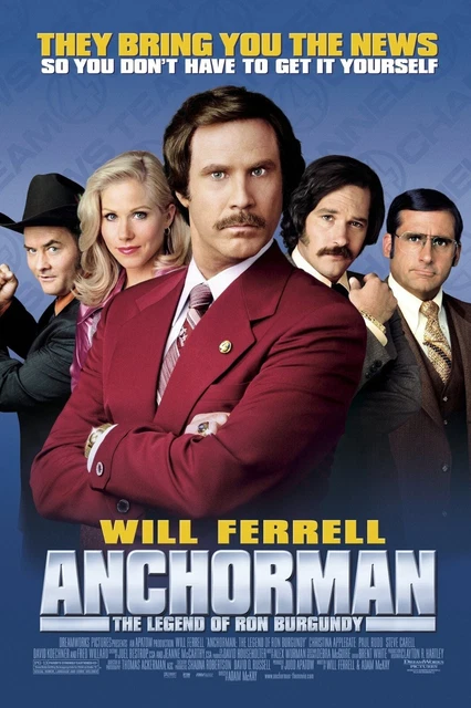 2004 Anchorman The Legend Of Ron Burg.Undy Movie Poster Print Will ...