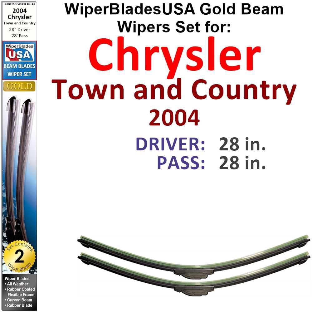2004 Chrysler Town and Country Beam Wiper Blades Wipers WBUSA (Set of 2 ...