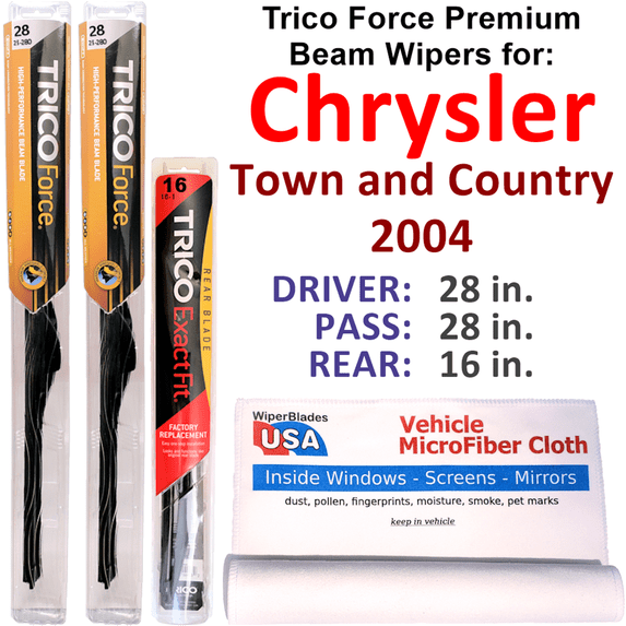 2004 Chrysler Town and Country Performance Beam Wipers (Set of 3) w ...