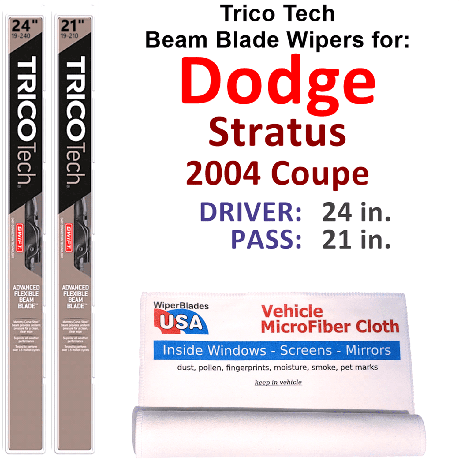 2004 Dodge Stratus Beam Blade Wipers (Set of 2) - Walmart.com
