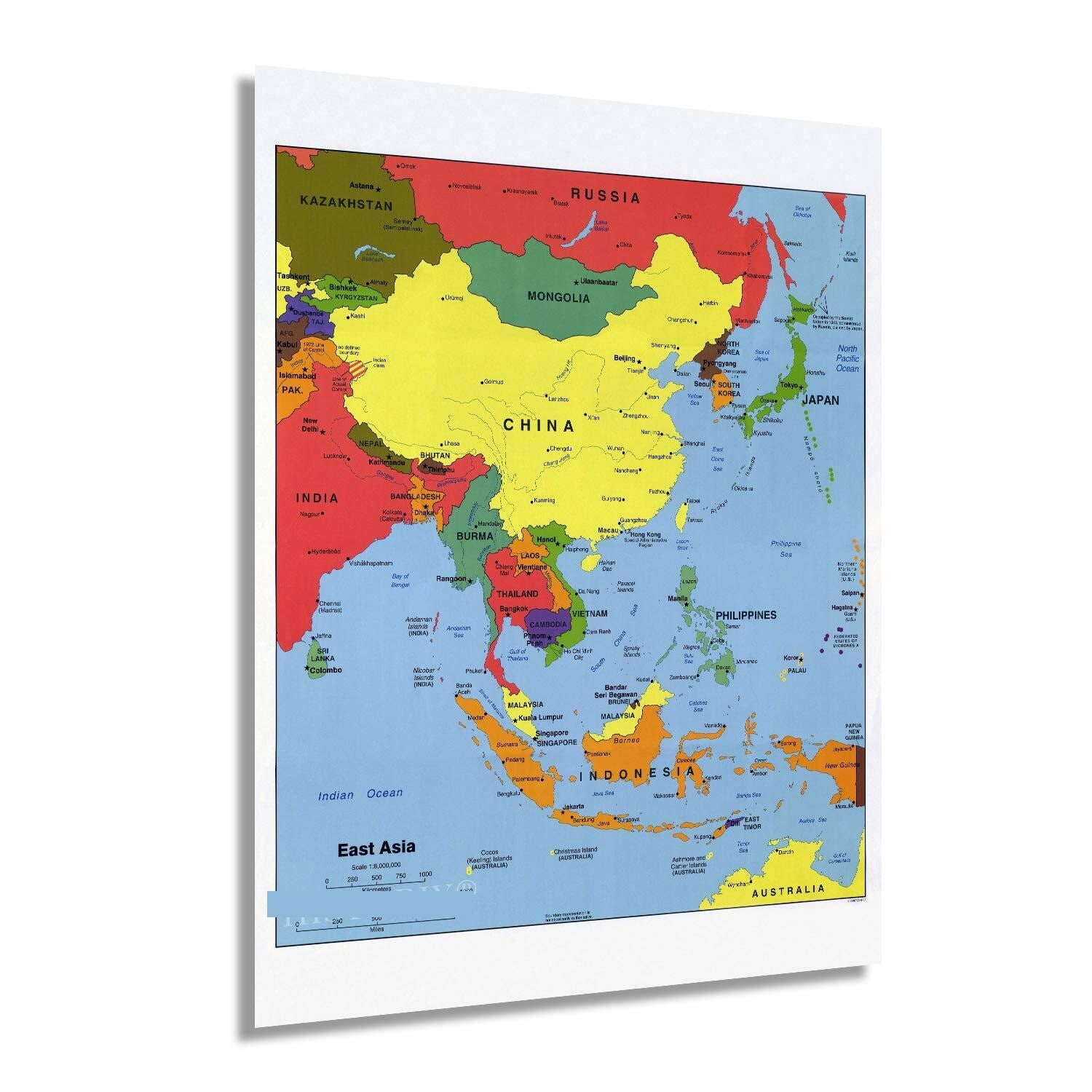 2004 East Asia Map Poster - East Asia Wall Art - Including China, Japan ...