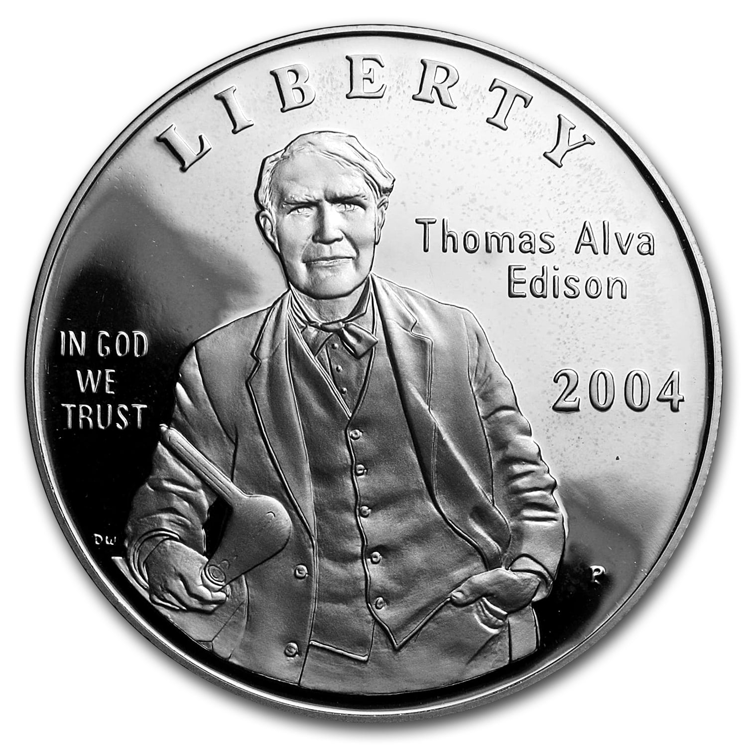 2004-P Thomas Edison $1 Silver Commem Proof (w/Box & COA) - Walmart.com