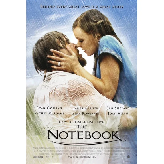 2004 The Notebook Movie Poster Rachael Mcadams Ryan Gosling Allie Duke ...