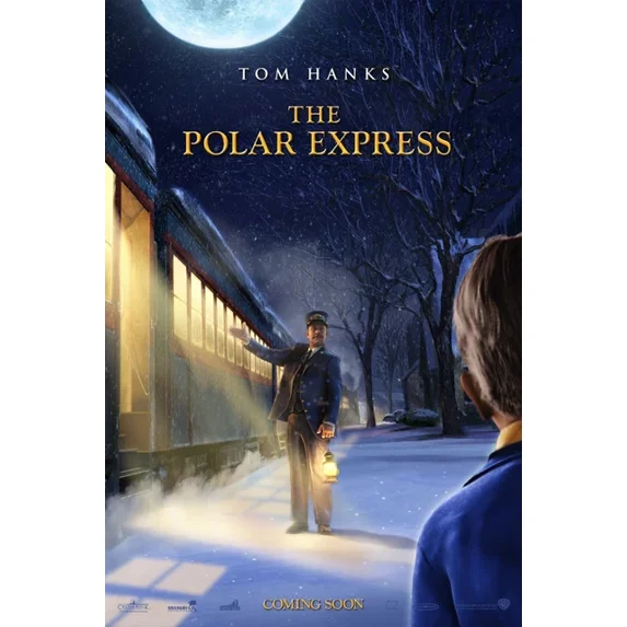 2004 The Polar Express Movie Poster Tom Hanks Jolly Man Bell UNFRAMED ...