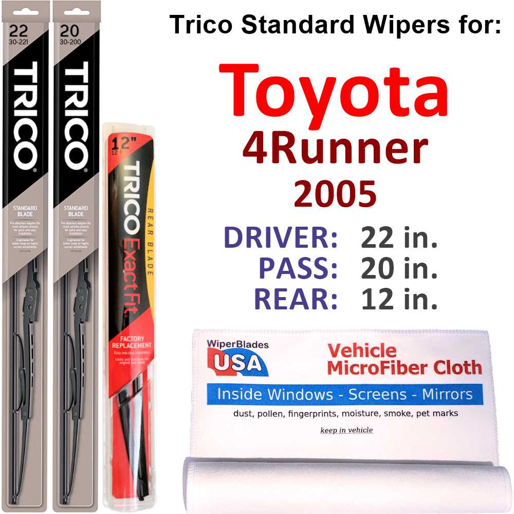 2004 Toyota 4Runner Wiper Blades (Set of 3) w/Rear Wiper - Walmart.com