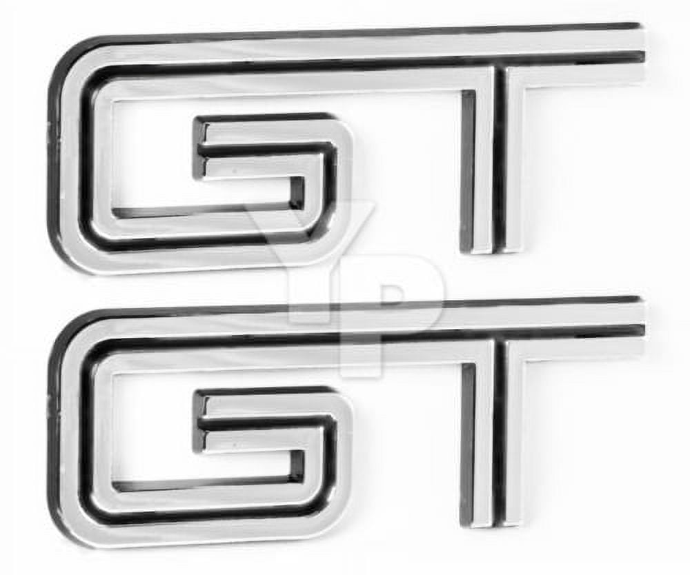 2005-2010 Ford Mustang GT Black & Chrome Emblems - 4.5" Long Pair, Same ...