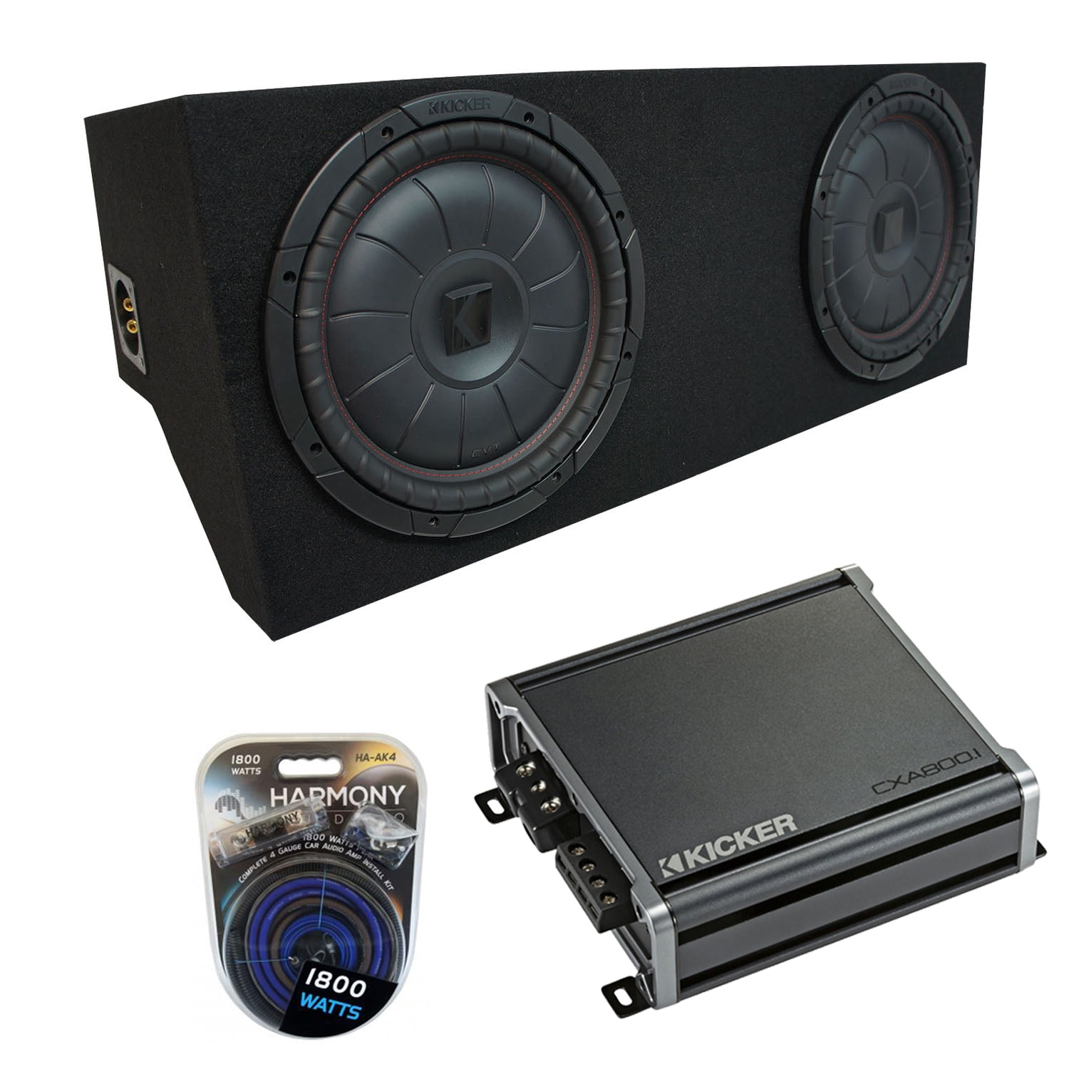 2005-2015 Ford Mustang Coupe Kicker CompVT CVT12 Dual 12" Custom Sub ...