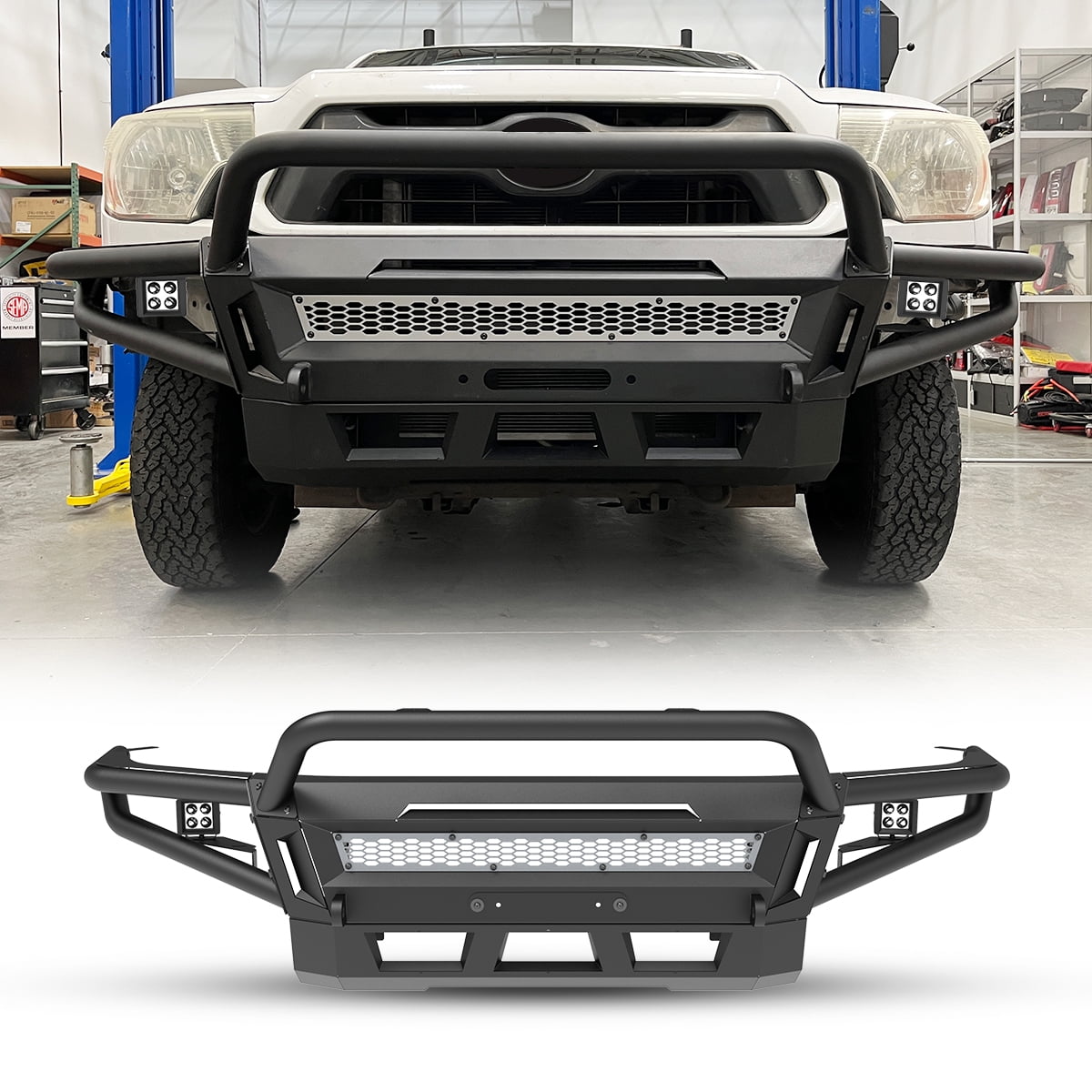 2005-2015 Toyota Tacoma Front Bumper with 2 D Rings & Light,Heavy Duty ...