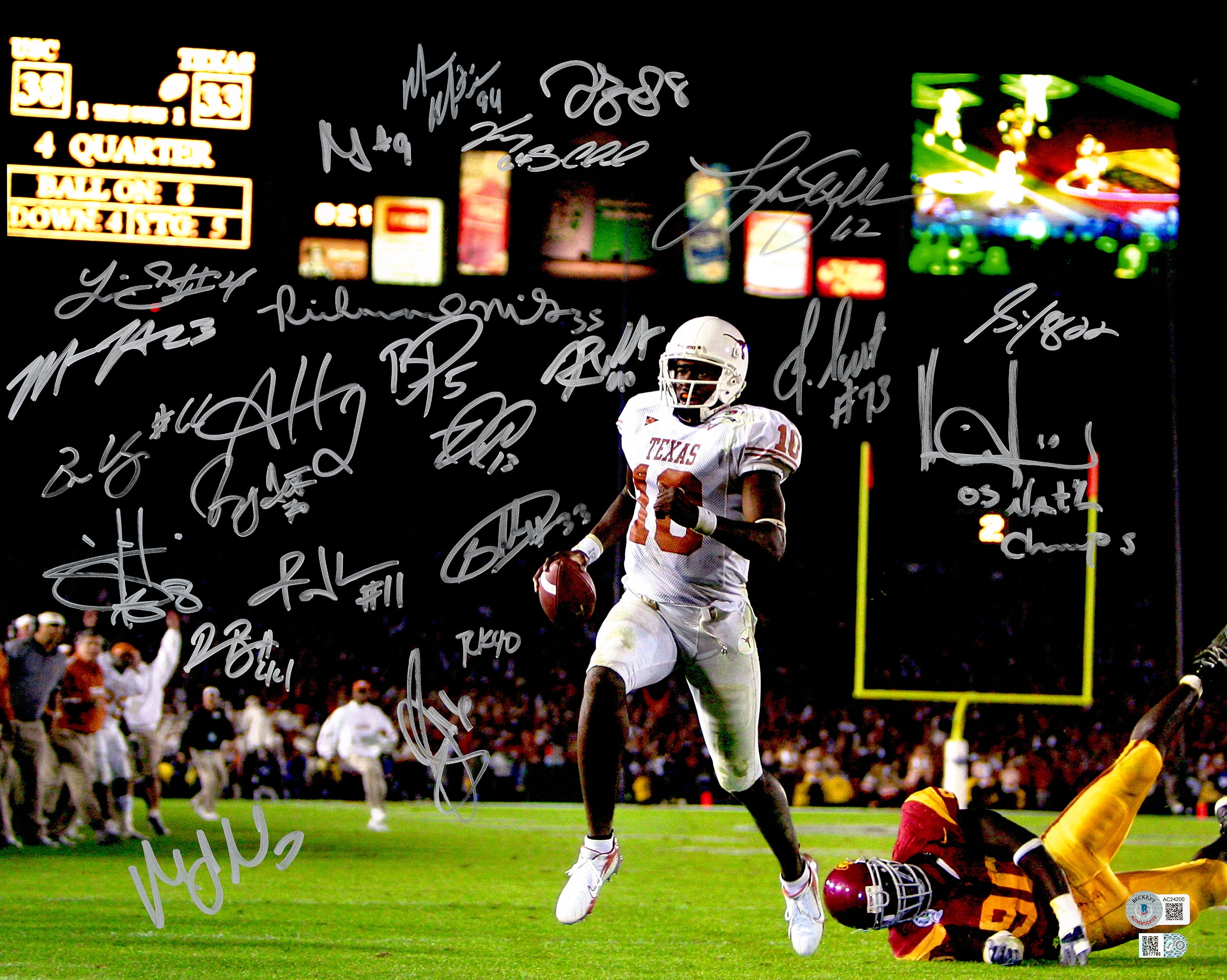 2005 CFB National Champions Texas Longhorns Autographed 16x20 Photo ...